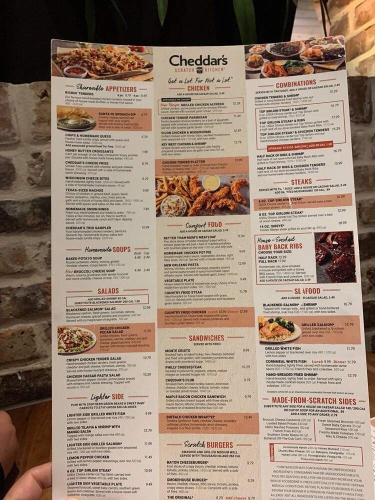 Menu of Cheddar s Scratch Kitchen in Kissimmee FL 34747