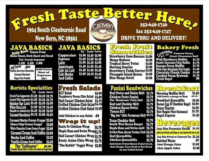 Craven Coffee House Menu in New Bern, NC | Order Delivery & Reviews Craven Coffee House Menu in New Bern, NC | Order Delivery & Reviews
