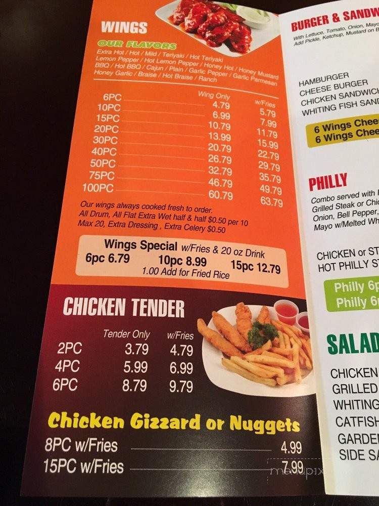 Menu Of Wings And Seafood In Sandy Springs Ga 30350