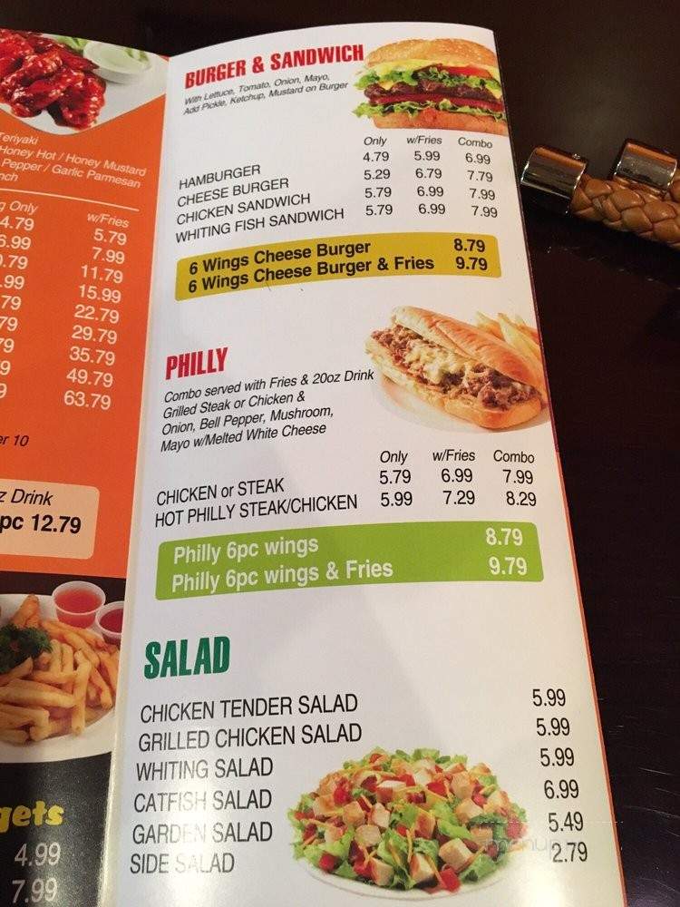 Menu Of Wings And Seafood In Sandy Springs Ga 30350